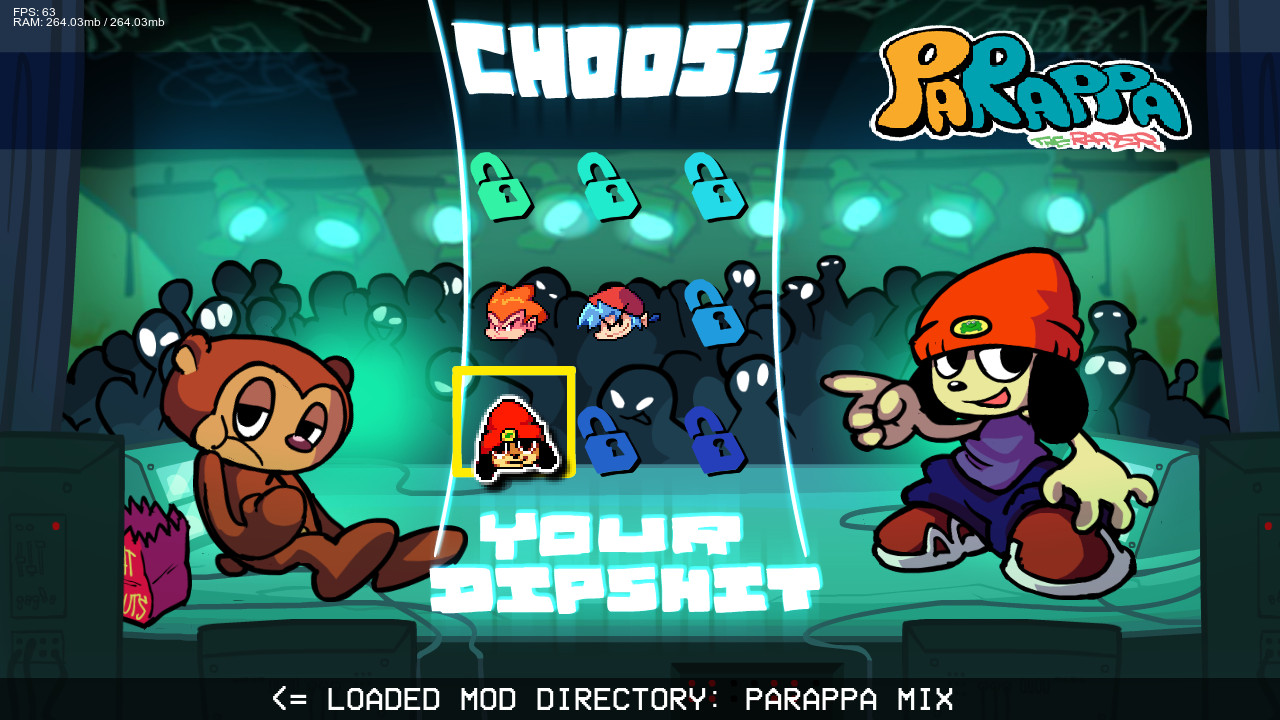PaRappa Mix P-Slice Engine Port Mod for Friday Night Funkin' | FNF Mods