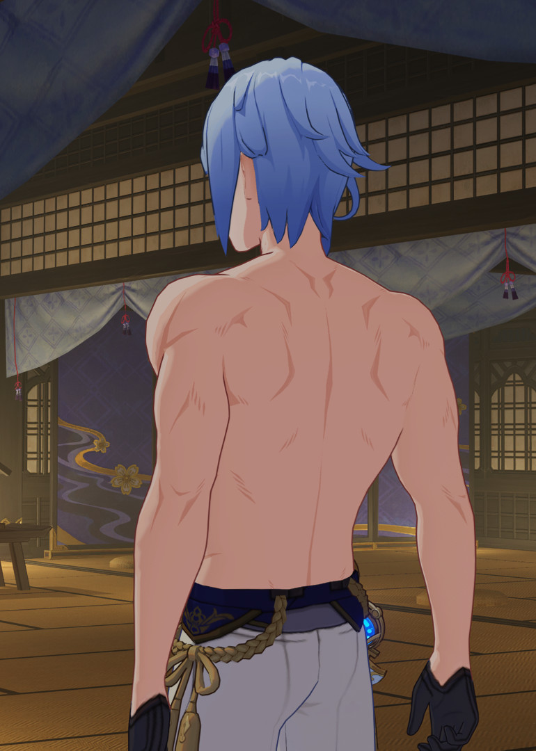 Shirtless Ayato Armor Toggle (updated) Mod for Genshin Impact | GI Mods