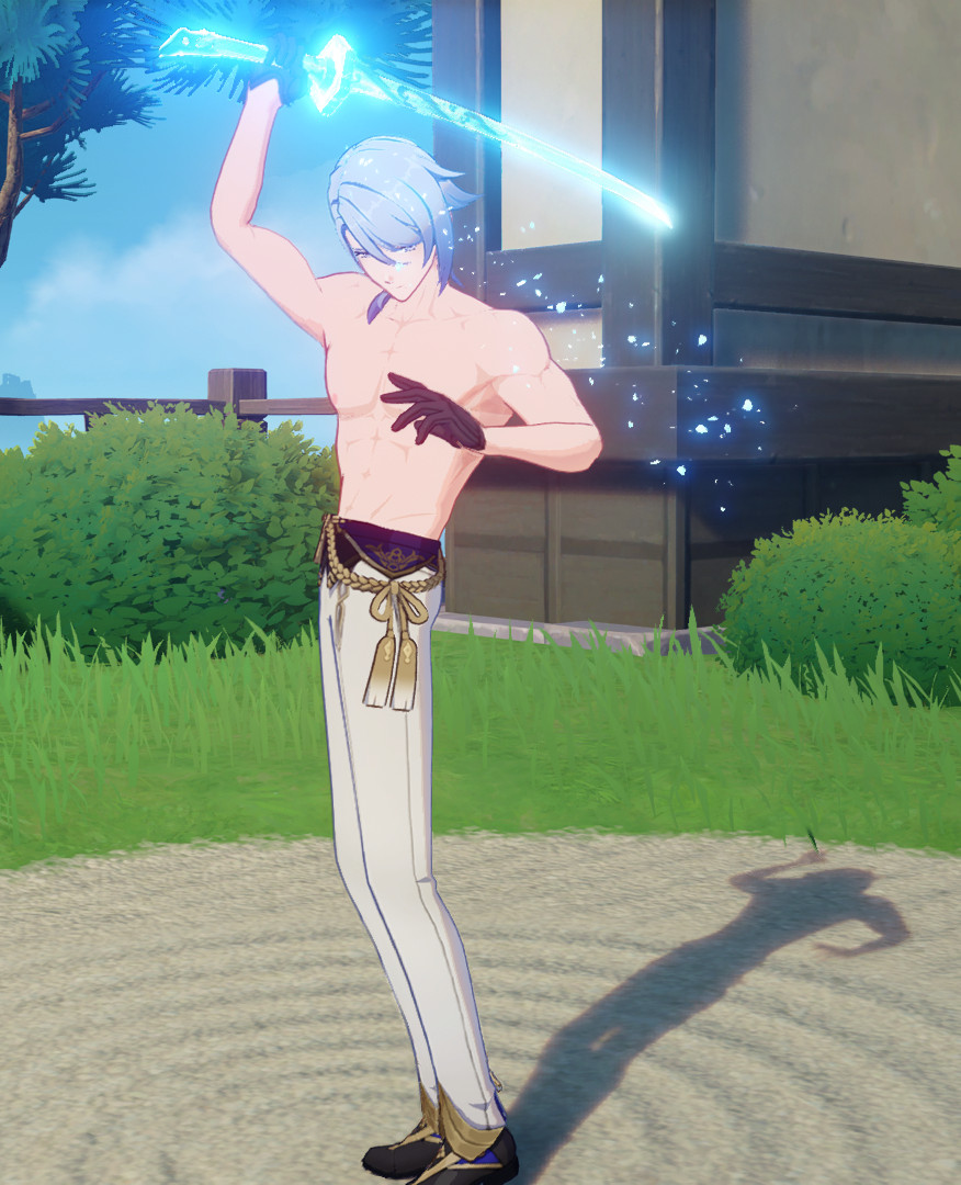 Shirtless Ayato Armor Toggle (updated) Mod for Genshin Impact | GI Mods
