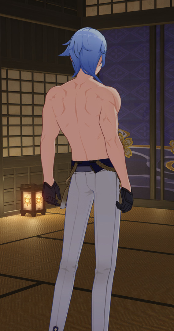 Shirtless Ayato Armor Toggle (updated) Mod for Genshin Impact | GI Mods