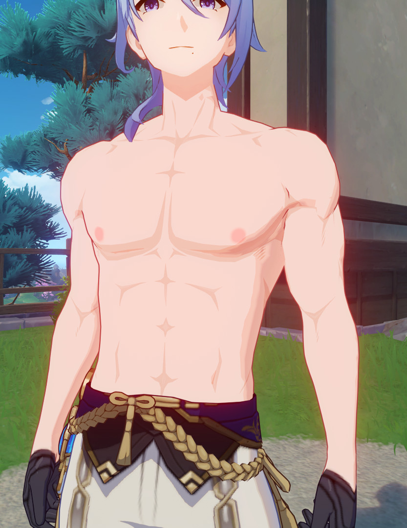 Shirtless Ayato Armor Toggle (updated) Mod for Genshin Impact | GI Mods