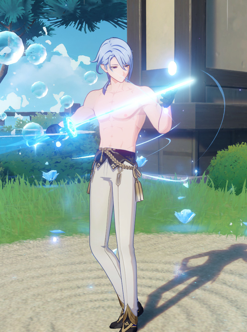 Shirtless Ayato Armor Toggle (updated) Mod for Genshin Impact | GI Mods