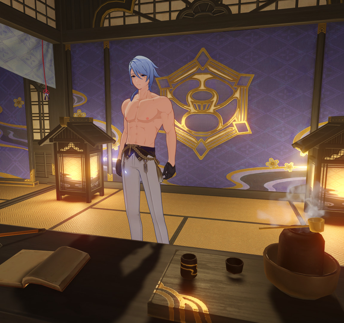 Shirtless Ayato Armor Toggle (updated) Mod for Genshin Impact | GI Mods