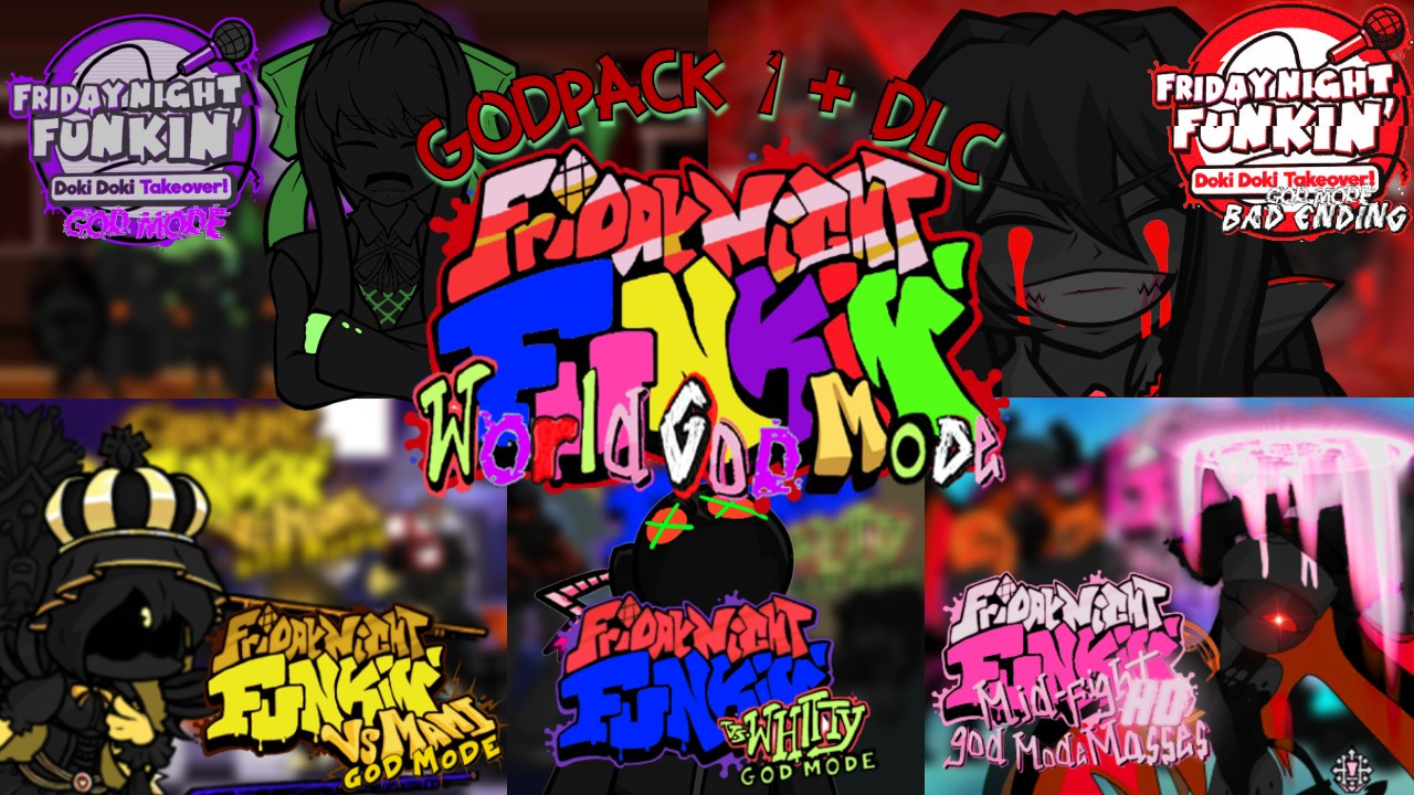 FNF WORLD GOD MODE COLLECTION GODPACK 1 + DLC Mod for Friday Night ...