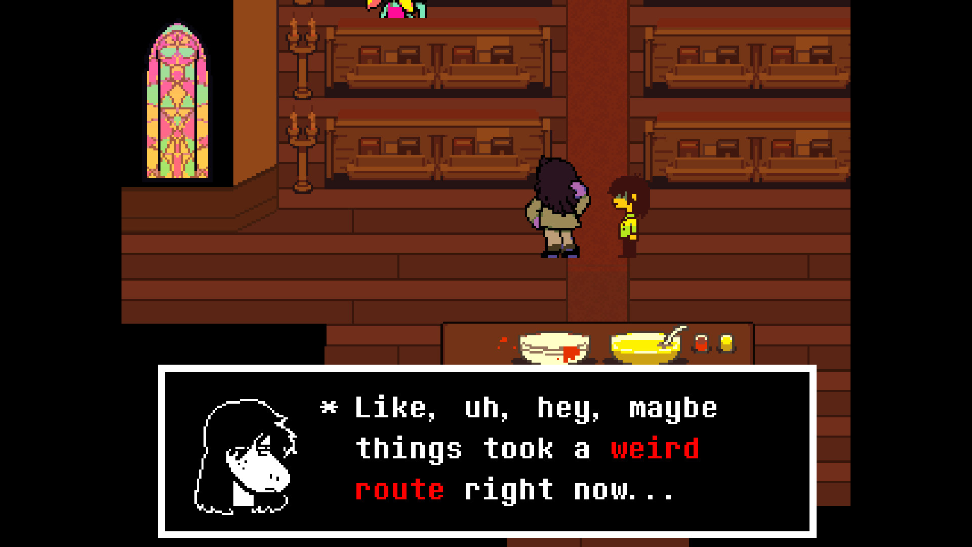 red weird route text Mod for Deltarune | DR Mods