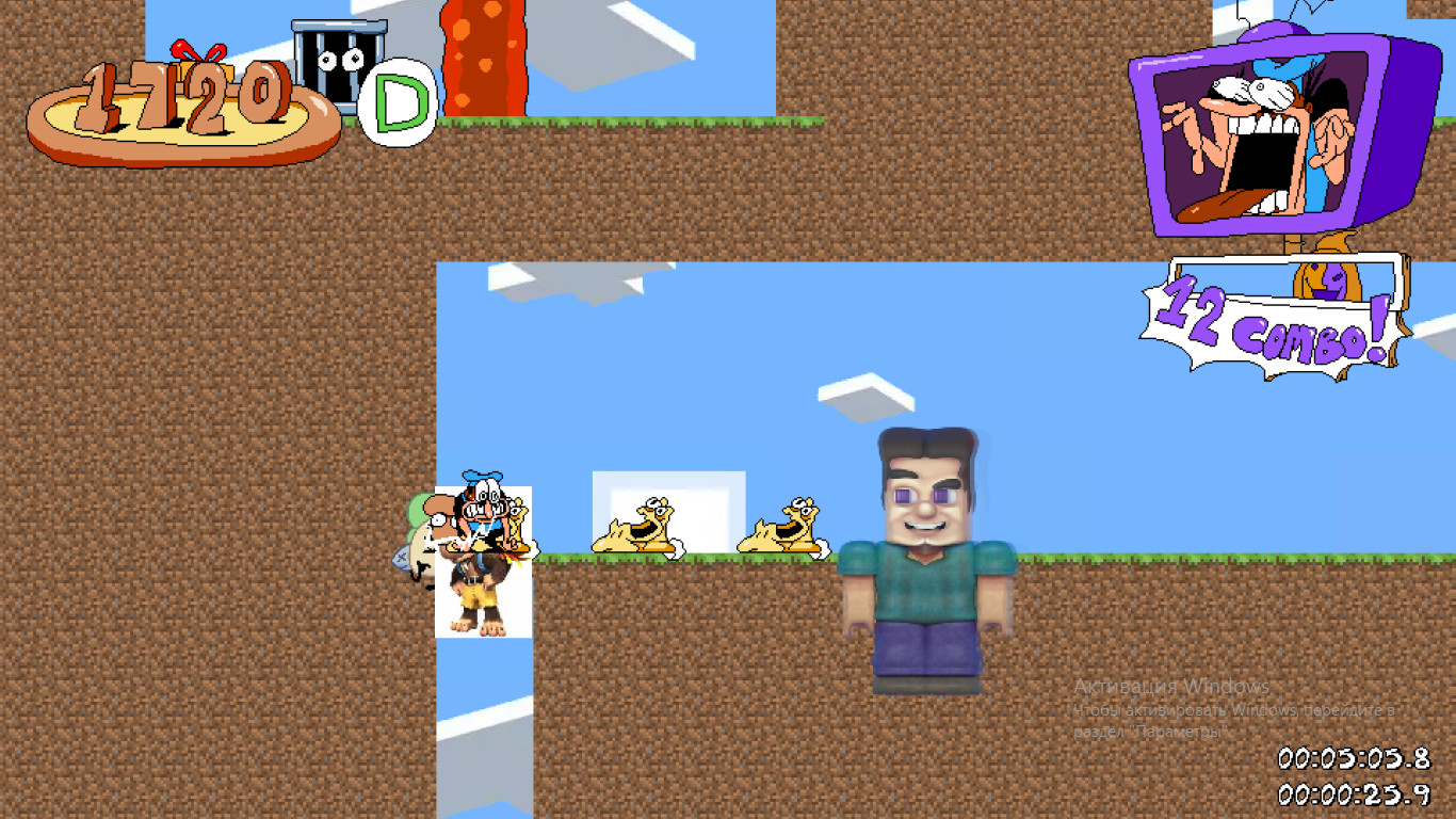 grotesque steve tower Mod for Pizza Tower | PT Mods