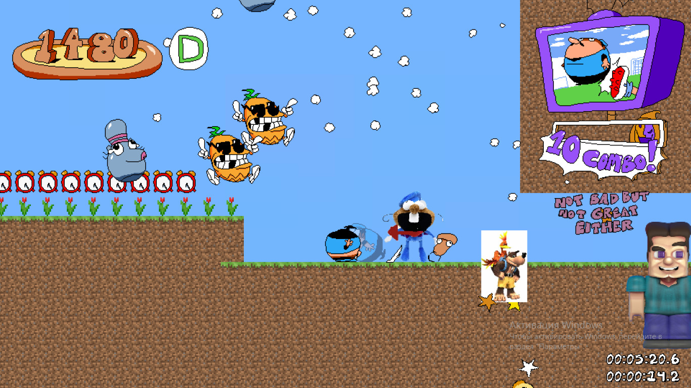 grotesque steve tower Mod for Pizza Tower | PT Mods