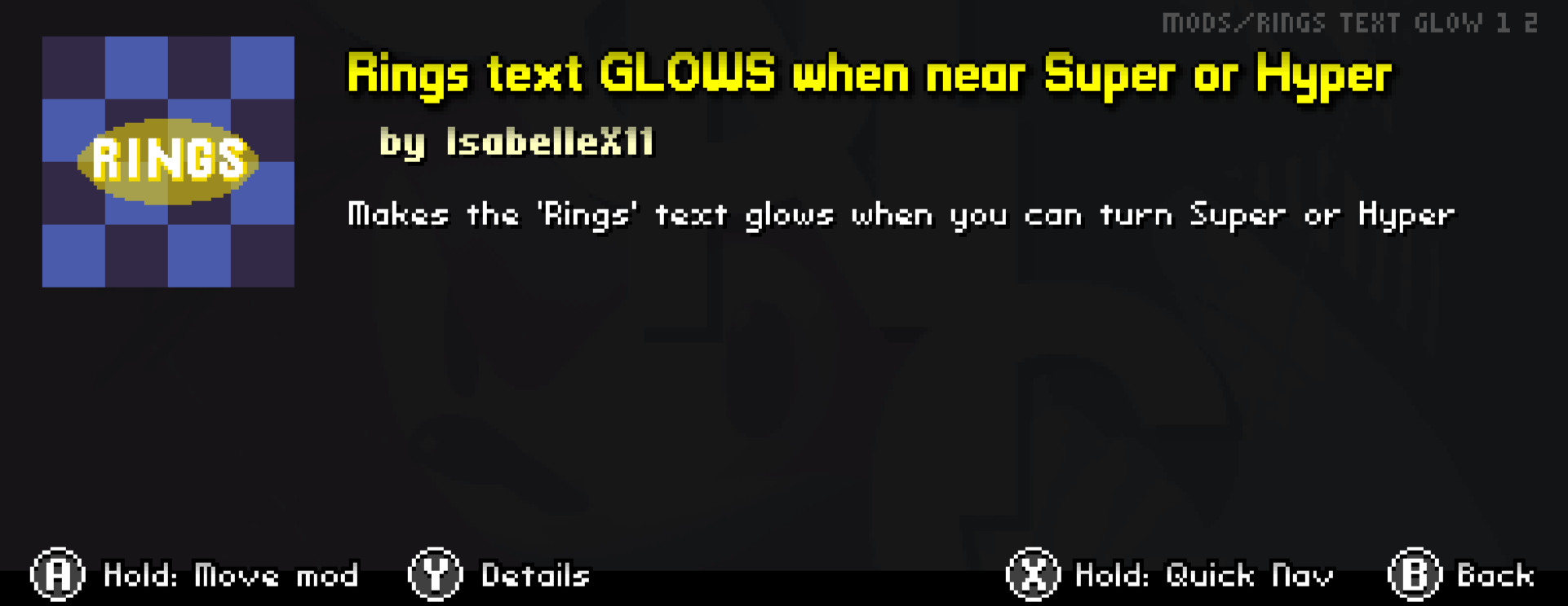 "Rings" text GLOWS when you can go Super or Hyper Mod for Sonic 3 A.I.R ...