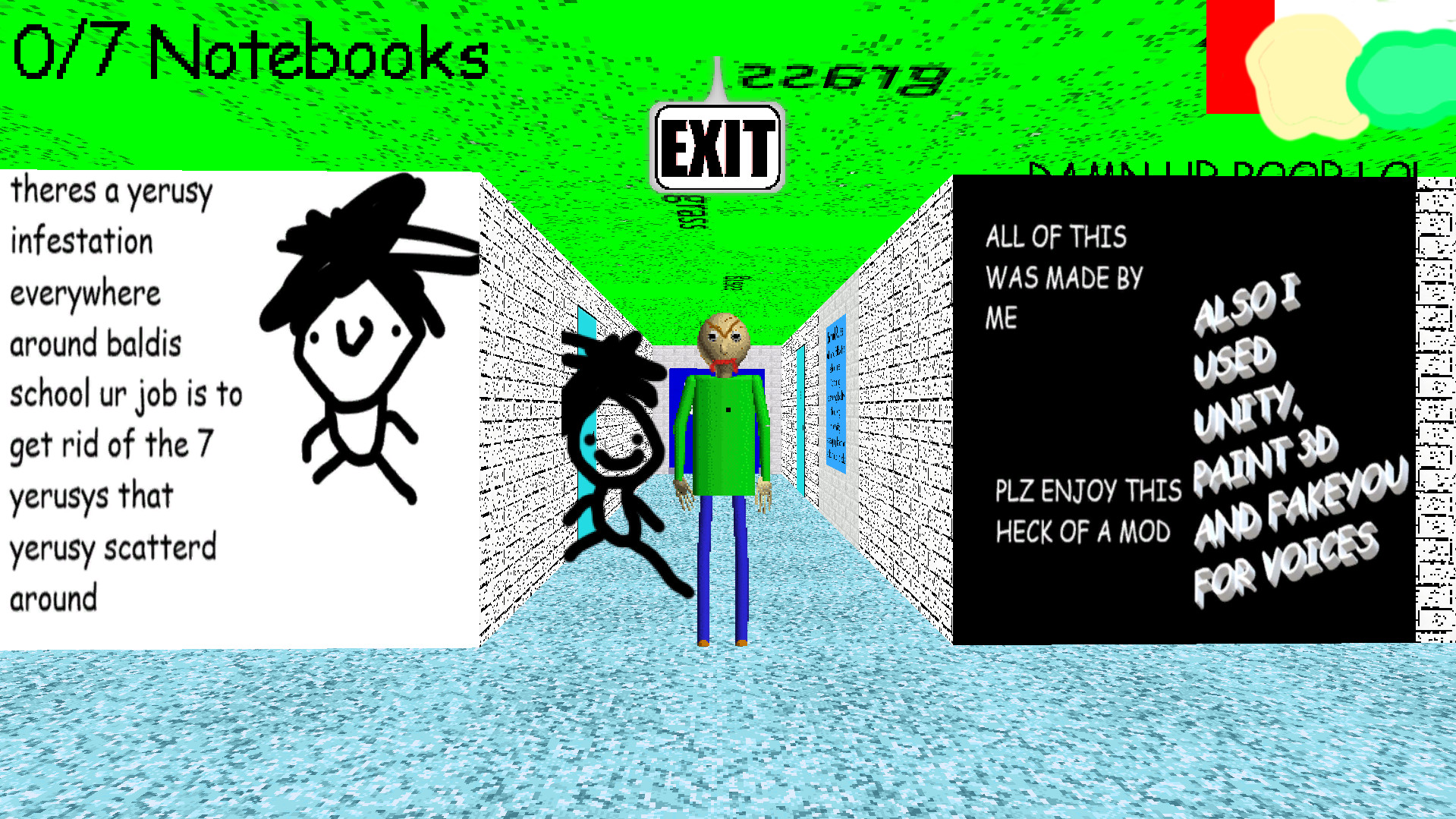 YERUSY'S TAKEOVER Mod for Baldi's Basics | Baldi Mods