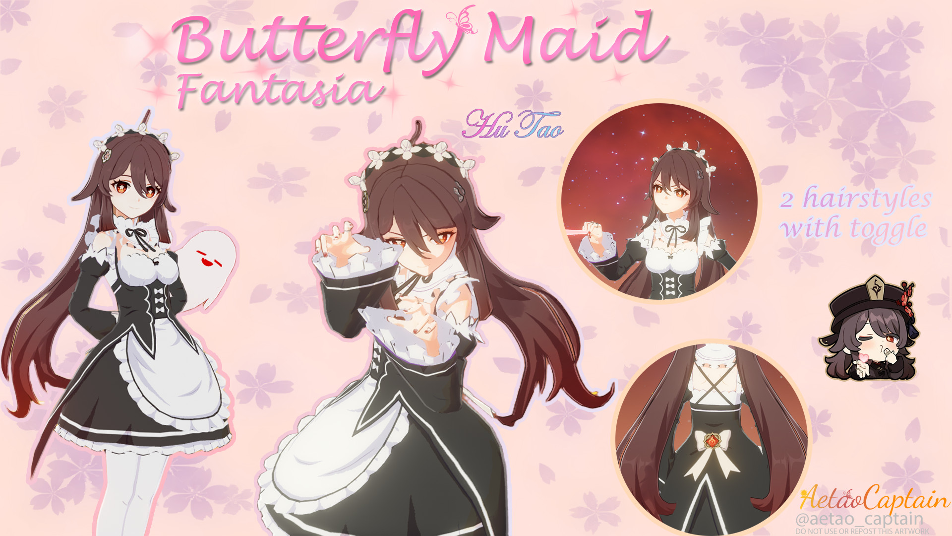 Hu Tao - Butterfly Maid Fantasia Mod for Genshin Impact | GI Mods