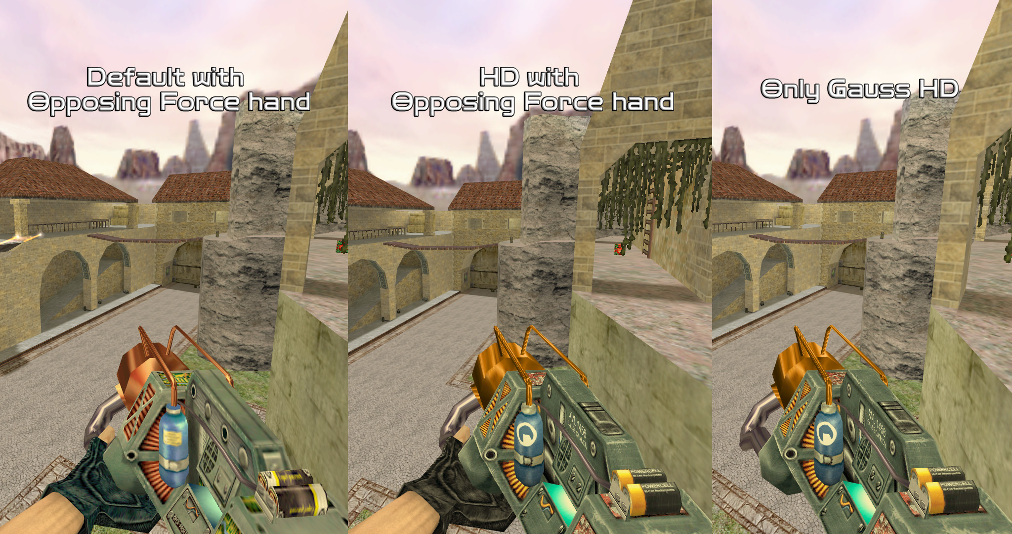 Gauss Default Opposing Force Hand Mod for Half-Life | HL Mods