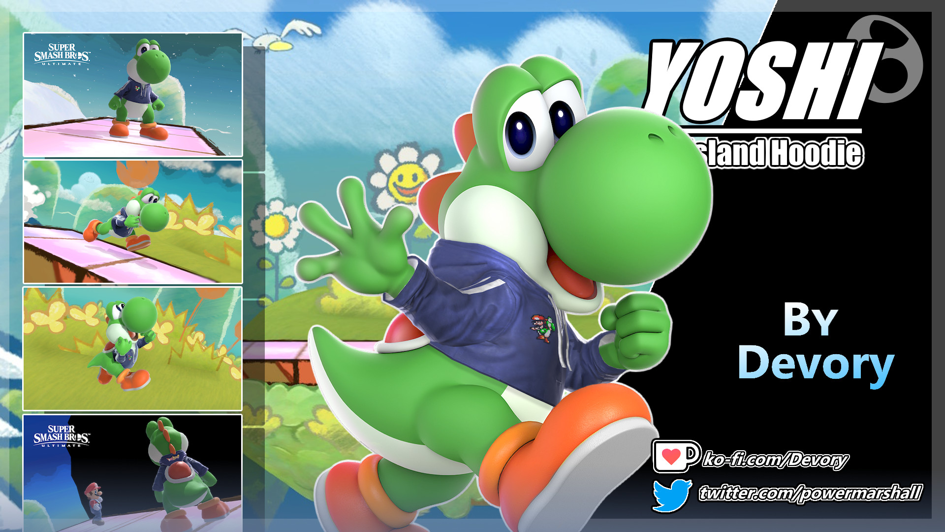 Yoshi's Island Hoodie Yoshi Mod for Super Smash Bros. Ultimate | SSBU Mods