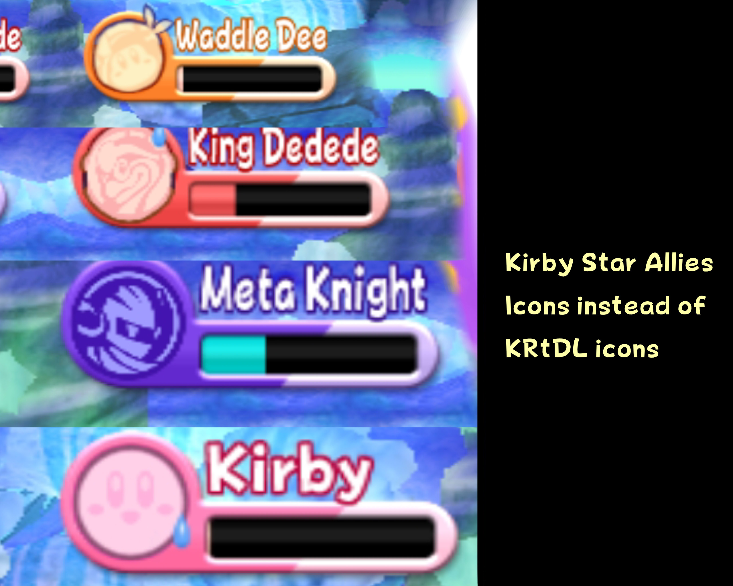 Kirby star allies icons Mod for Kirby's Return to Dream Land | KRtDL Mods