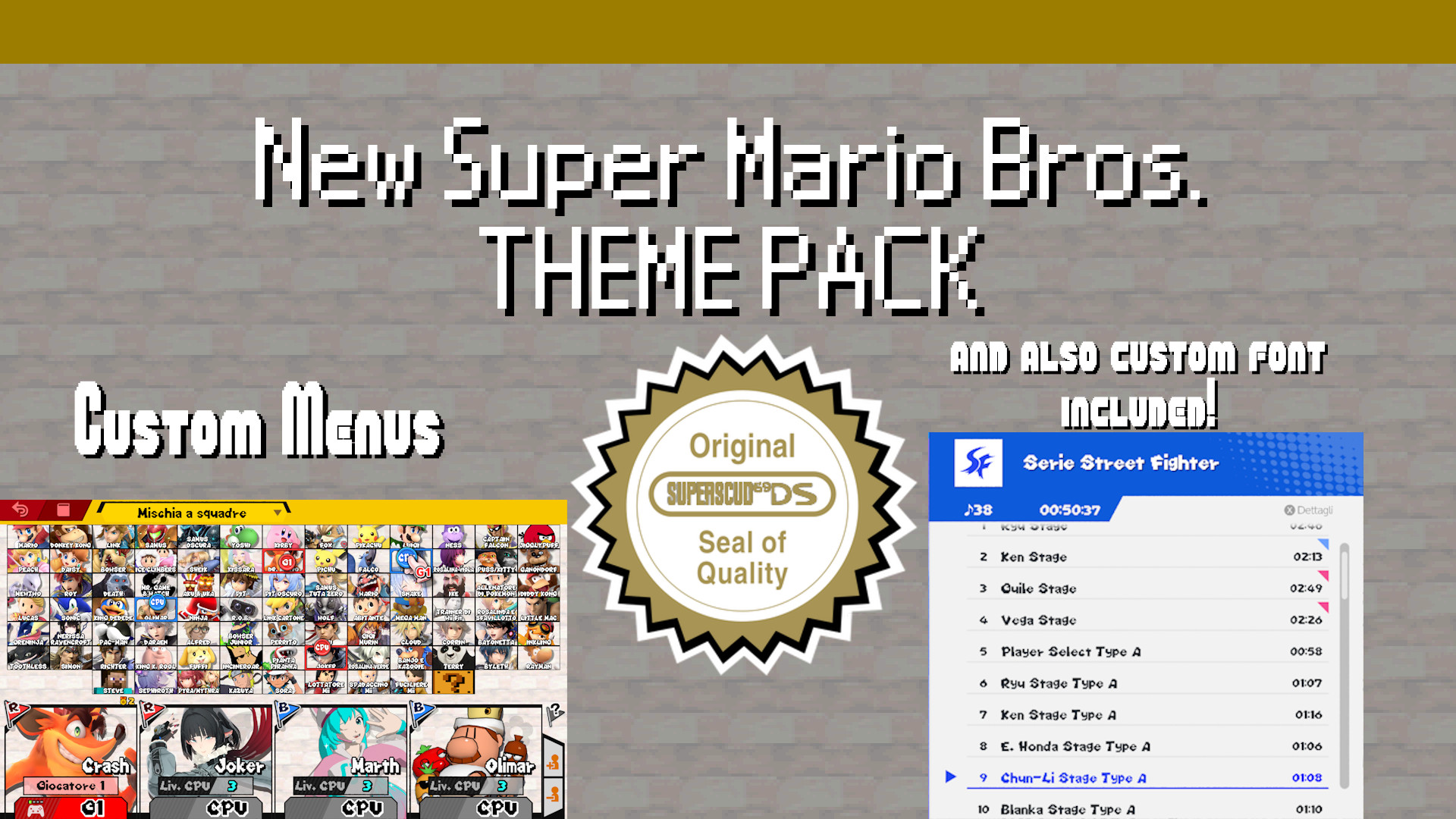 The New Super Mario Bros. Theme Pack [UI + FONT] Mod for Super Smash ...