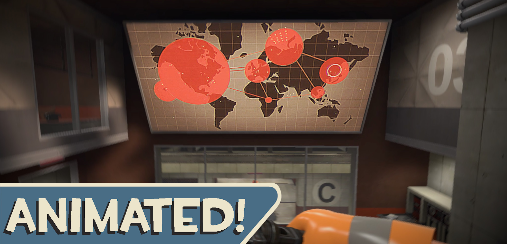 Animated World Map Monitor Mod for Team Fortress 2 | TF2 Mods