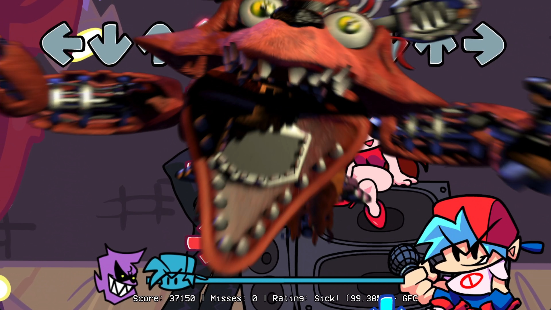 1/10000 Chance for Withered Foxy Jumpscare Mod for Friday Night Funkin ...