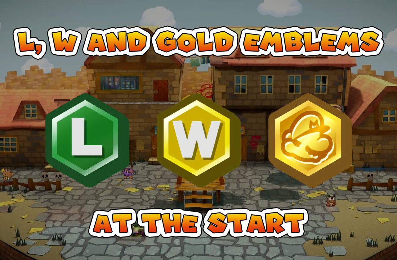 W, L and Gold Emblems at the start Mod for Paper Mario: The Thousand ...