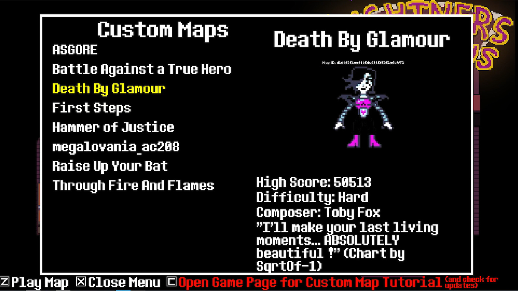 Death By Glamour custom map Mod for Deltarune: Lightners Live Plus | D:LLP Mods