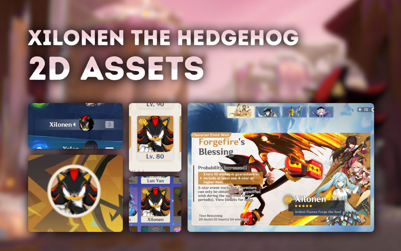Xilonen the hedgehog 2d assets Mod for Genshin Impact | GI Mods