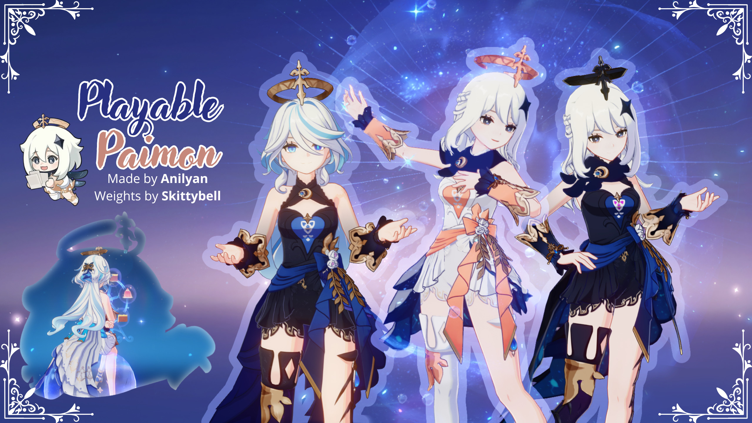 Playable Paimon + Furina version Mod for Genshin Impact | GI Mods