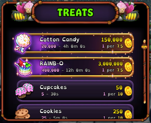 Treat per Coin Mod for My Singing Monsters | MSM Mods