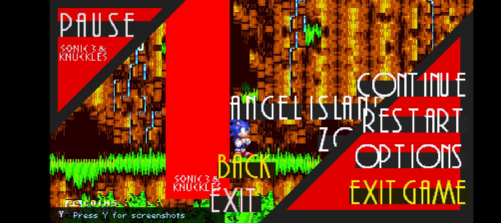 RSDKv5U pause screen Mod for Sonic 3 A.I.R. | S3AIR Mods
