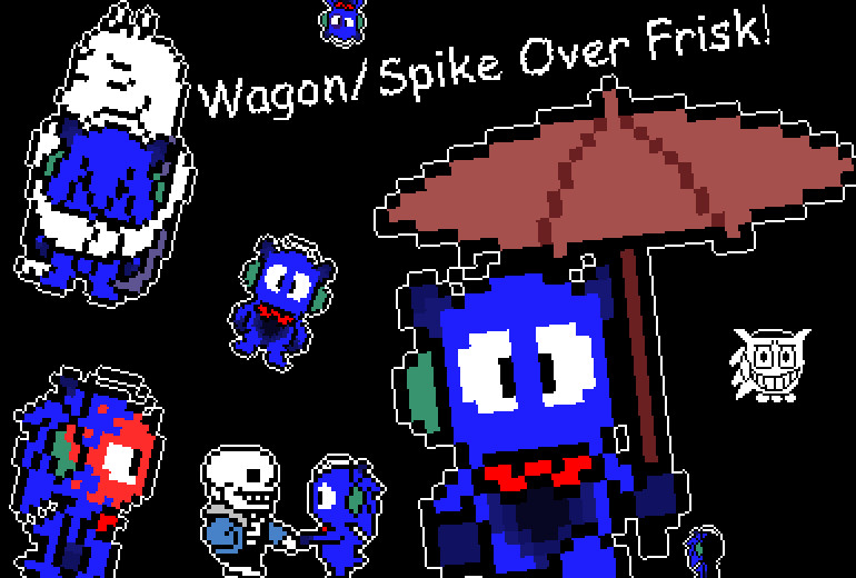 wagon/spike over frisk (used for my live streams) Mod for UNDERTALE ...