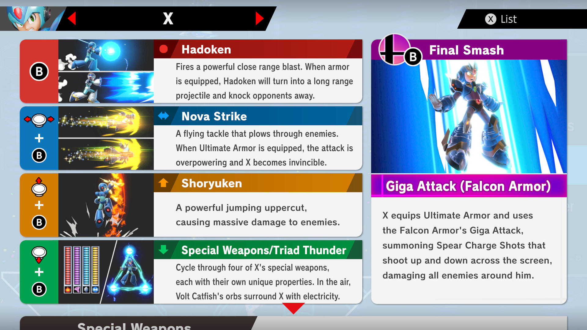 Mega Man X Moveset Mod for Super Smash Bros. Ultimate | SSBU Mods