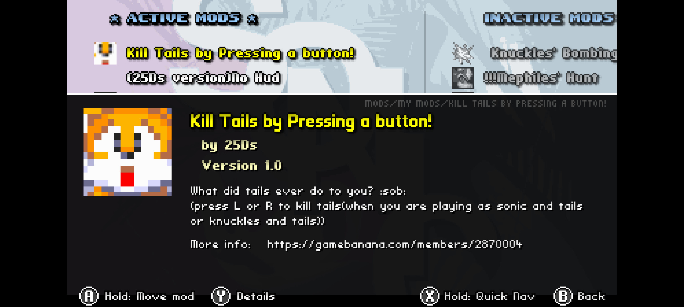 Kill Tails By Pressing a button! Mod for Sonic 3 A.I.R. | S3AIR Mods
