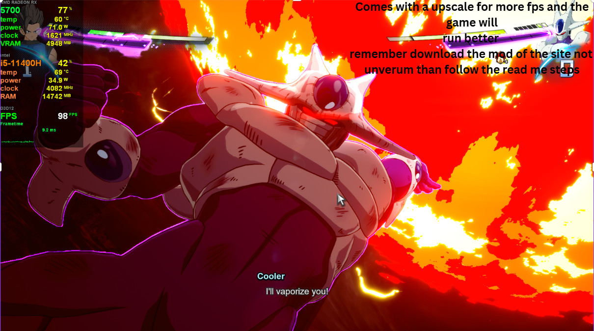 Ultra Perfromance No Frame Cap Mod for Dragon Ball: Sparking! ZERO ...