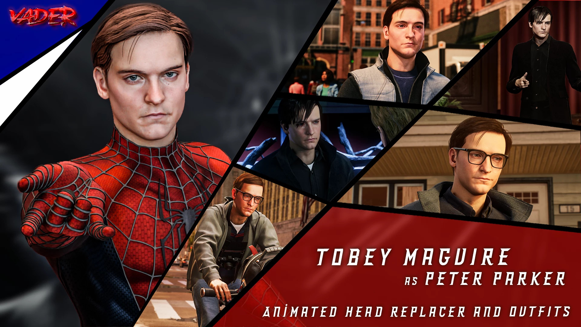 Vader's Tobey Maguire as Peter Parker - Replacer Mod for Marvel's Spider-Man 2 (PC) | MSM2 Mods