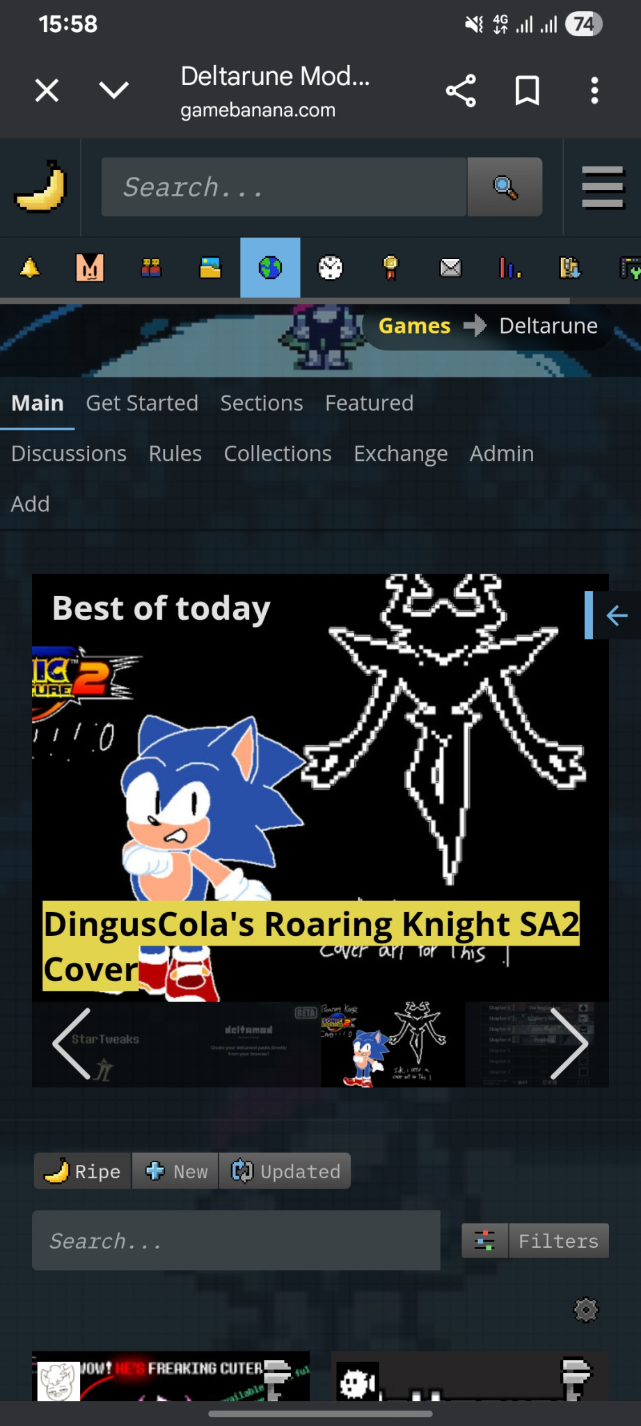 DingusCola's Roaring Knight SA2 Cover Mod for Deltarune | DR Mods