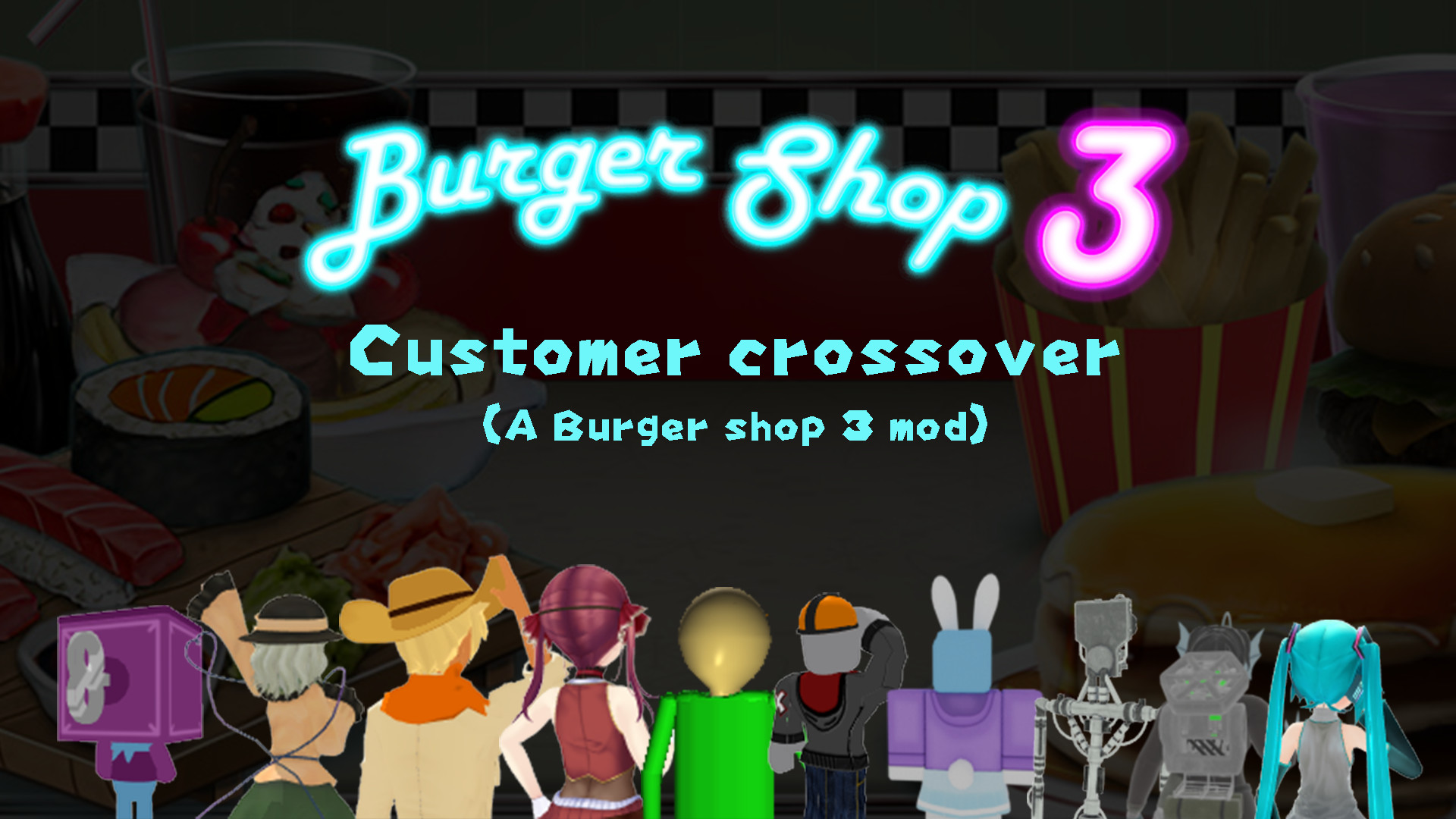 Customer crossover pack Mod for Burger shop 3 | BS3 Mods