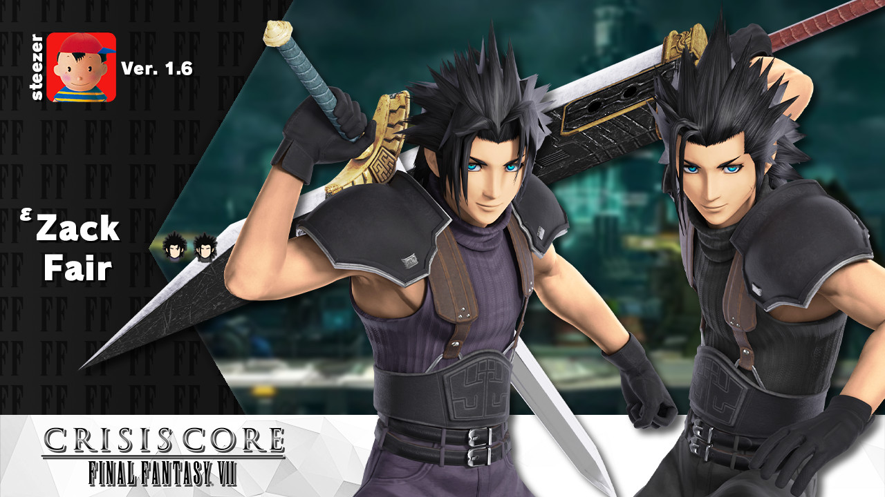 Zack Fair, 1st & 2nd Class (+Echo Fighter Option) Mod for Super Smash Bros. Ultimate | SSBU Mods