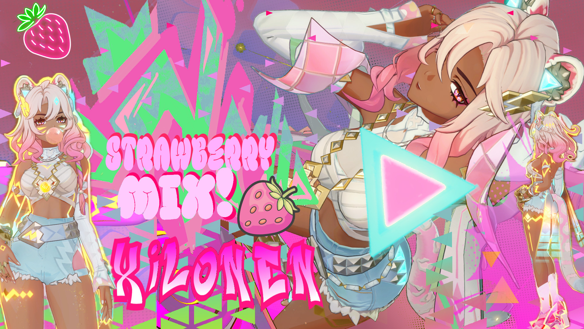 Strawberry Mix! Xilonen + skates peak skin & icons Mod for Genshin ...