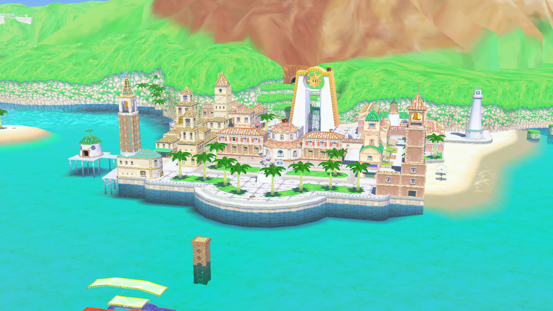 Delfino Plaza (Super Mario Sunshine) Mod for Super Smash Bros. Brawl ...