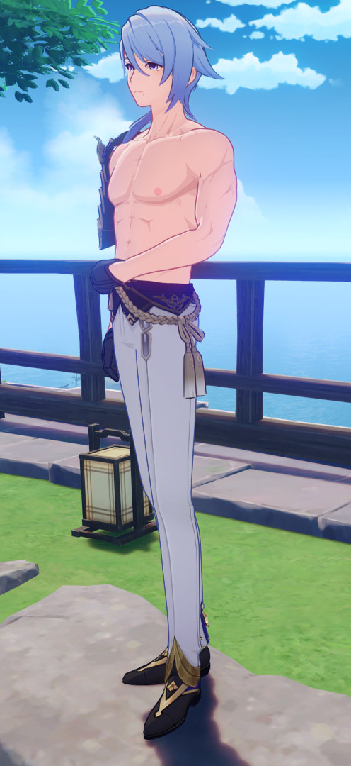 Shirtless Ayato Armor Toggle (updated) Mod for Genshin Impact | GI Mods