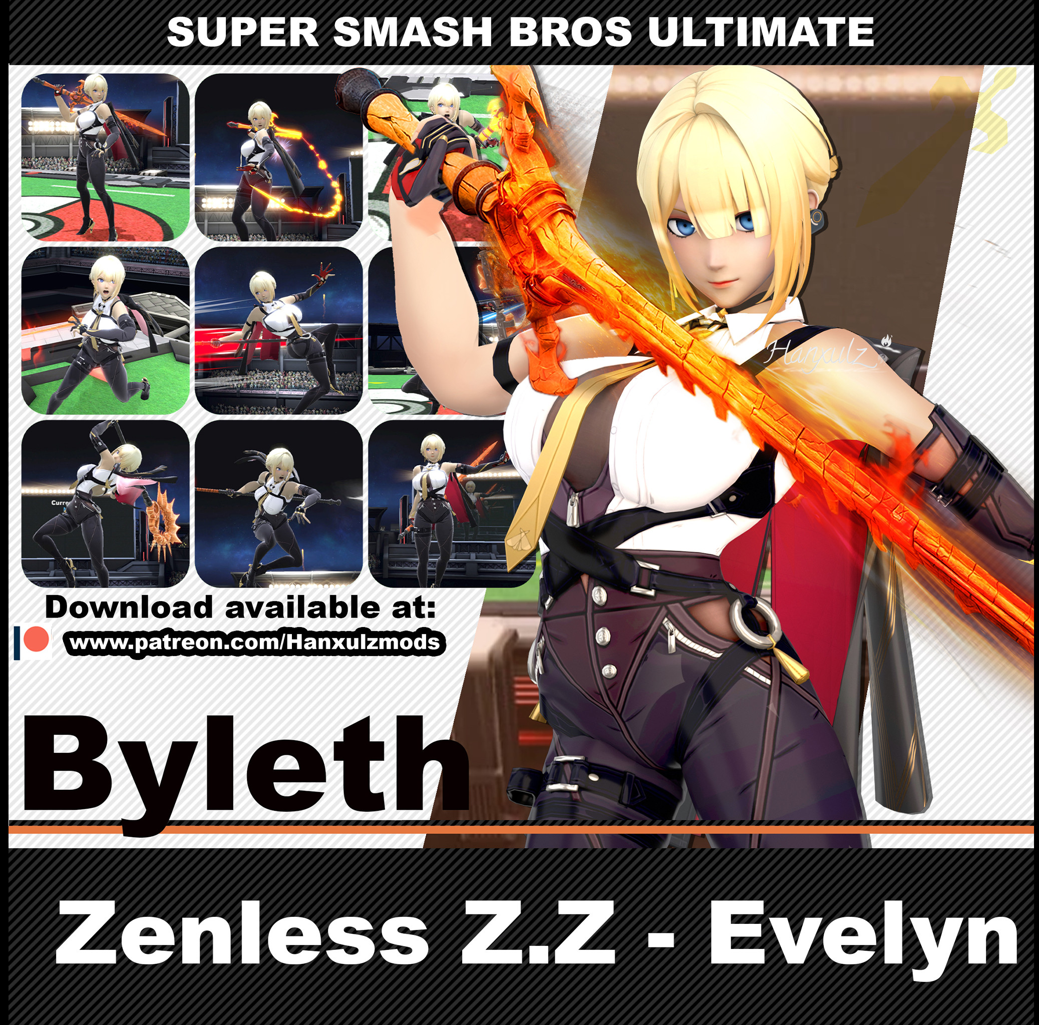 Byleth (Zenless Zone Zero - Evelyn) Mod for Super Smash Bros. Ultimate ...