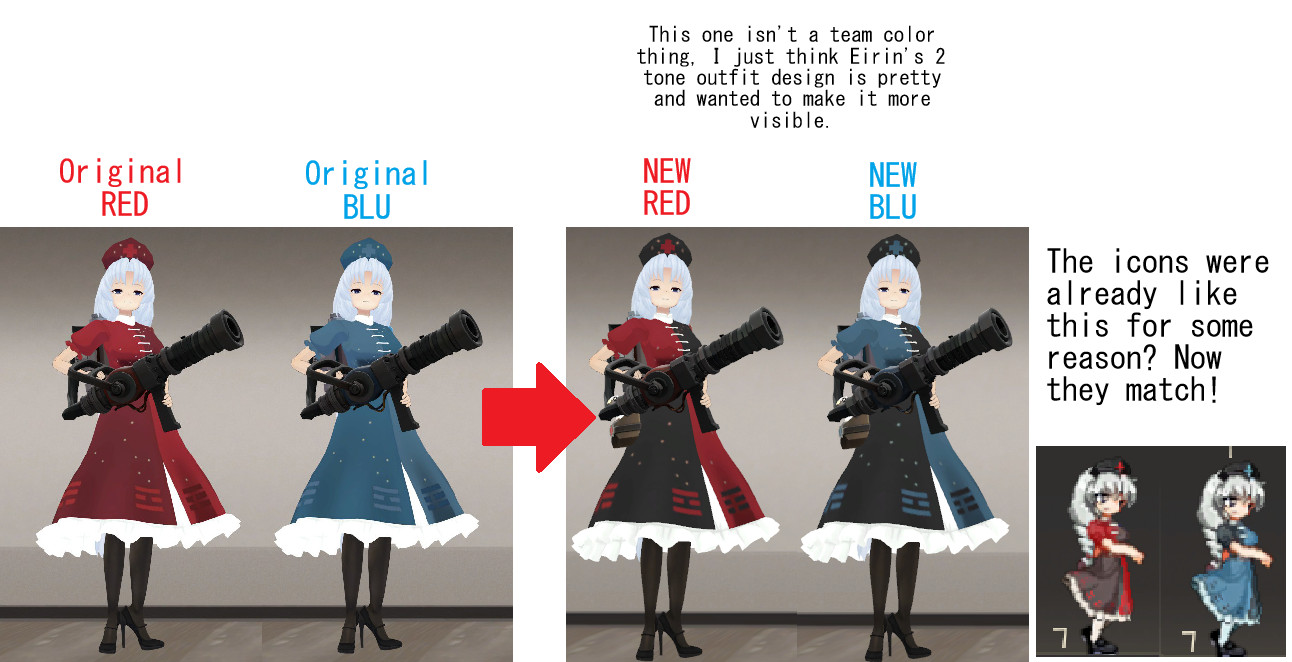 Touhou Fortress Team Color Fix Mod for Team Fortress 2 | TF2 Mods