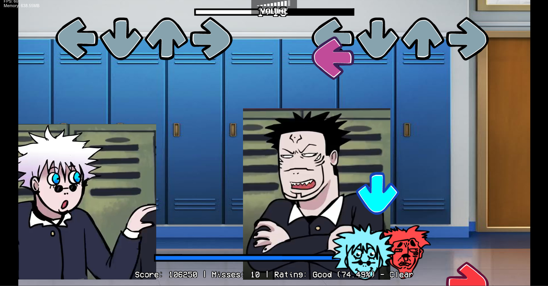 VS Super Senior Gojo (custom icons) Mod for Friday Night Funkin' | FNF Mods