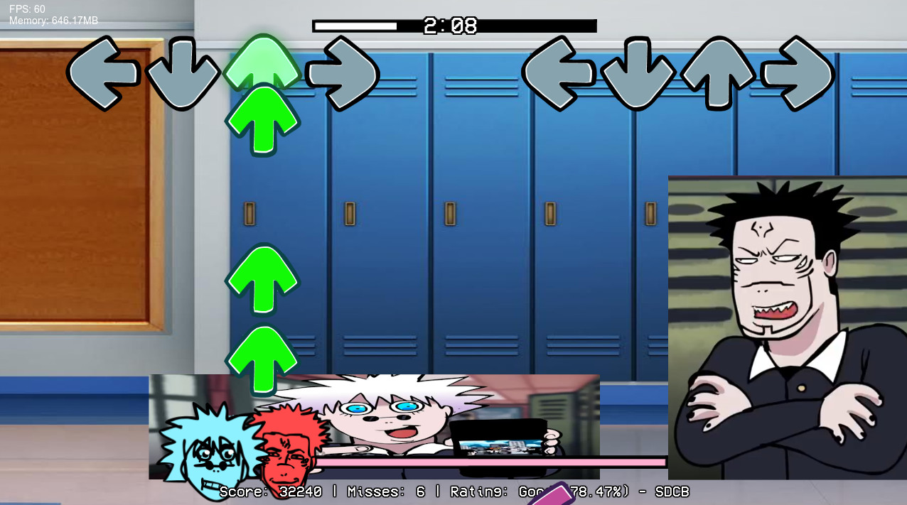 VS Super Senior Gojo (custom icons) Mod for Friday Night Funkin' | FNF Mods