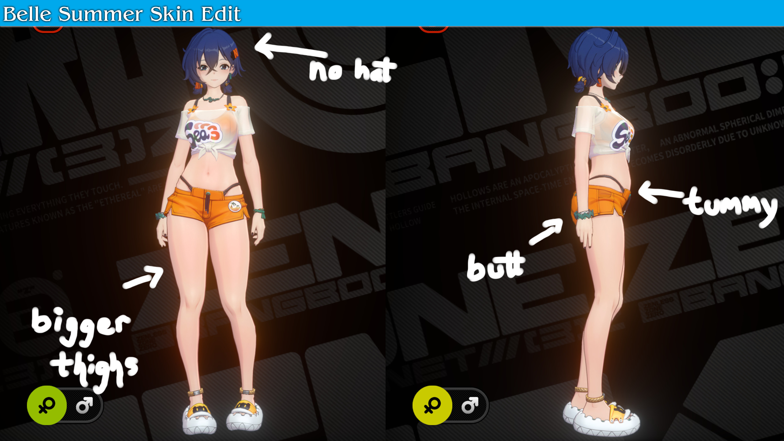 Belle Summer Skin Edit Mod for Zenless Zone Zero | ZZZ Mods