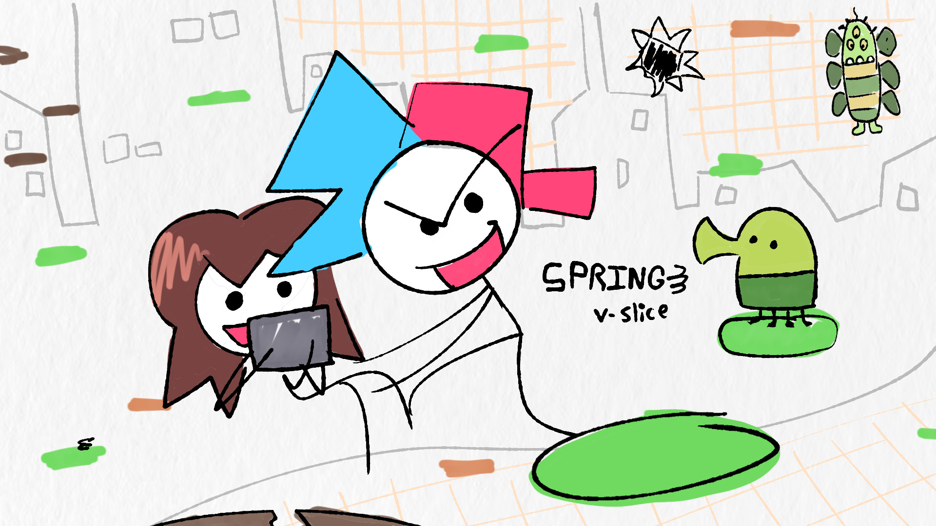 Spring: Doodle Funk (V-Slice) Mod for Friday Night Funkin' | FNF Mods