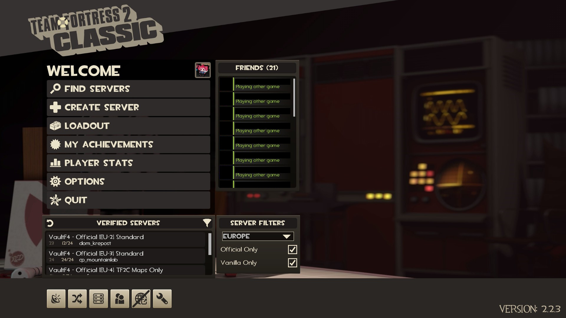 Xbox360 Styled Main Menu (Fixed) Mod for Team Fortress 2 Classified ...