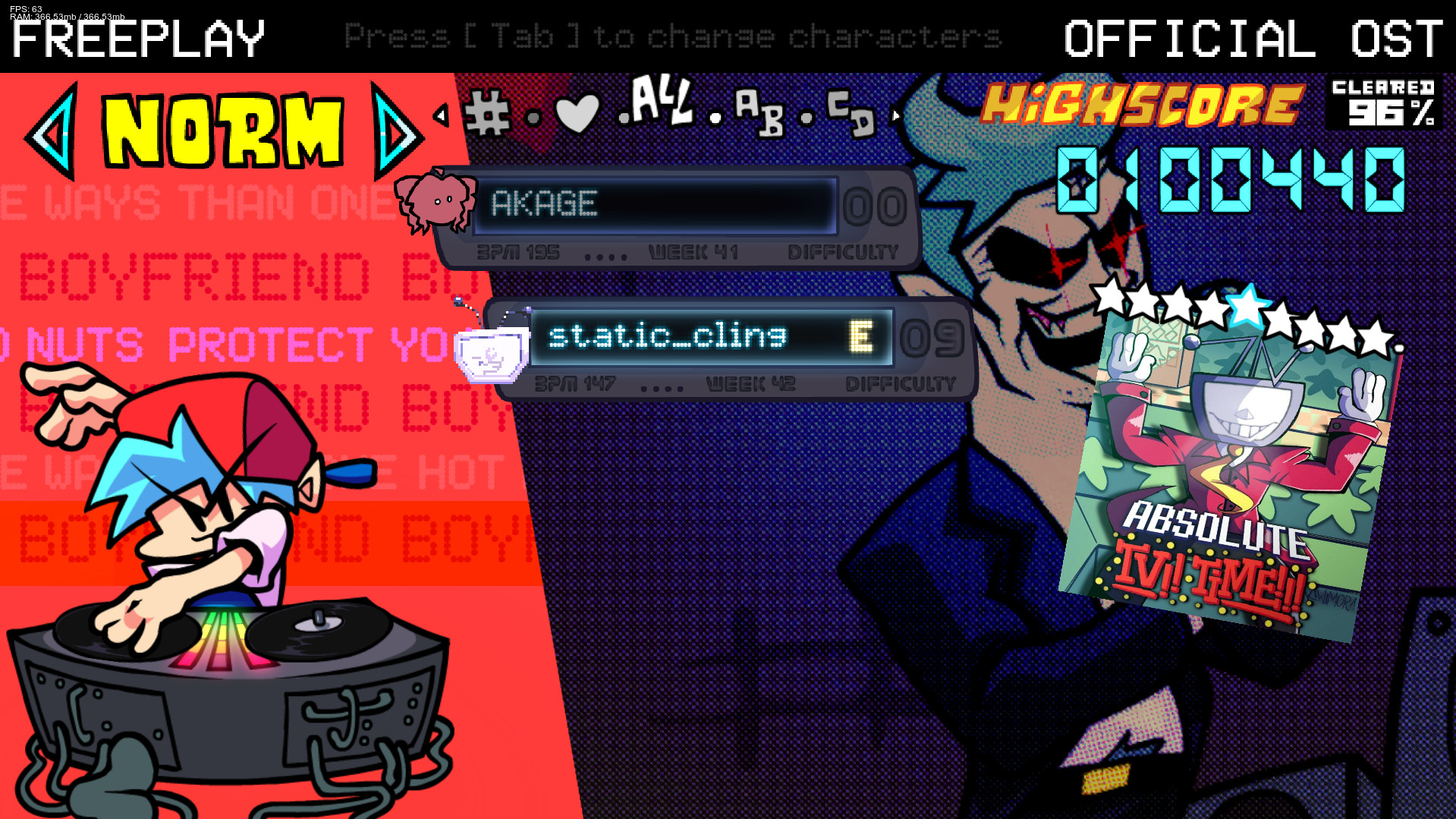 Static Cling(Tenna Funk) Mod for Friday Night Funkin' | FNF Mods