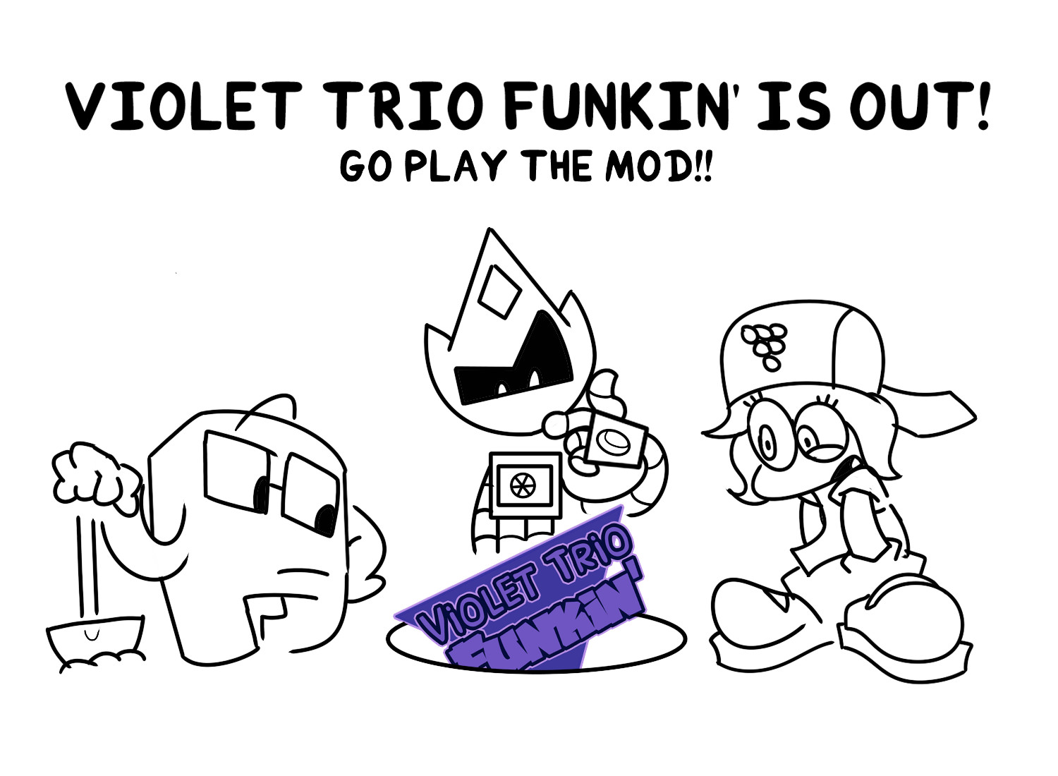 VIOLET TRIO FUNKIN' Mod for Friday Night Funkin' | FNF Mods