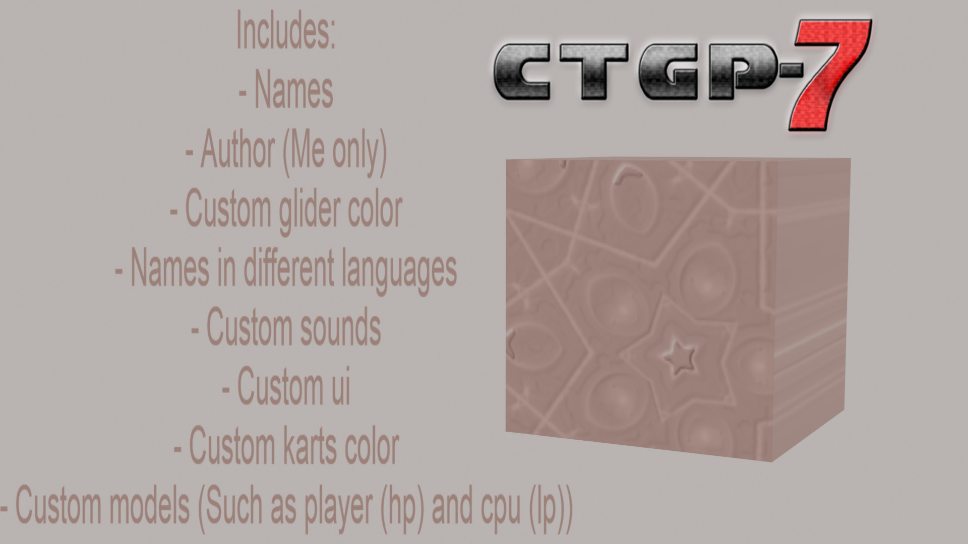 Cube with "Kaleido" Texture (CTGP 7) Mod for Mario Kart 7 | MK7 Mods