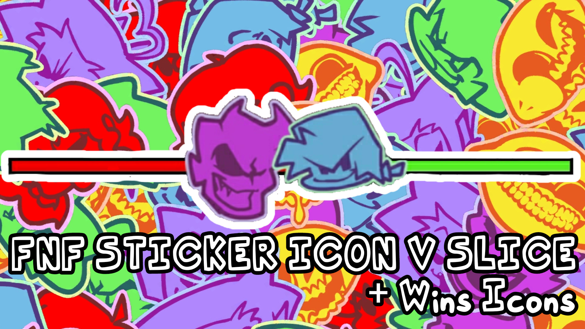FNF Stickers Icons V-Slice + Wins Icons Mod for Friday Night Funkin ...
