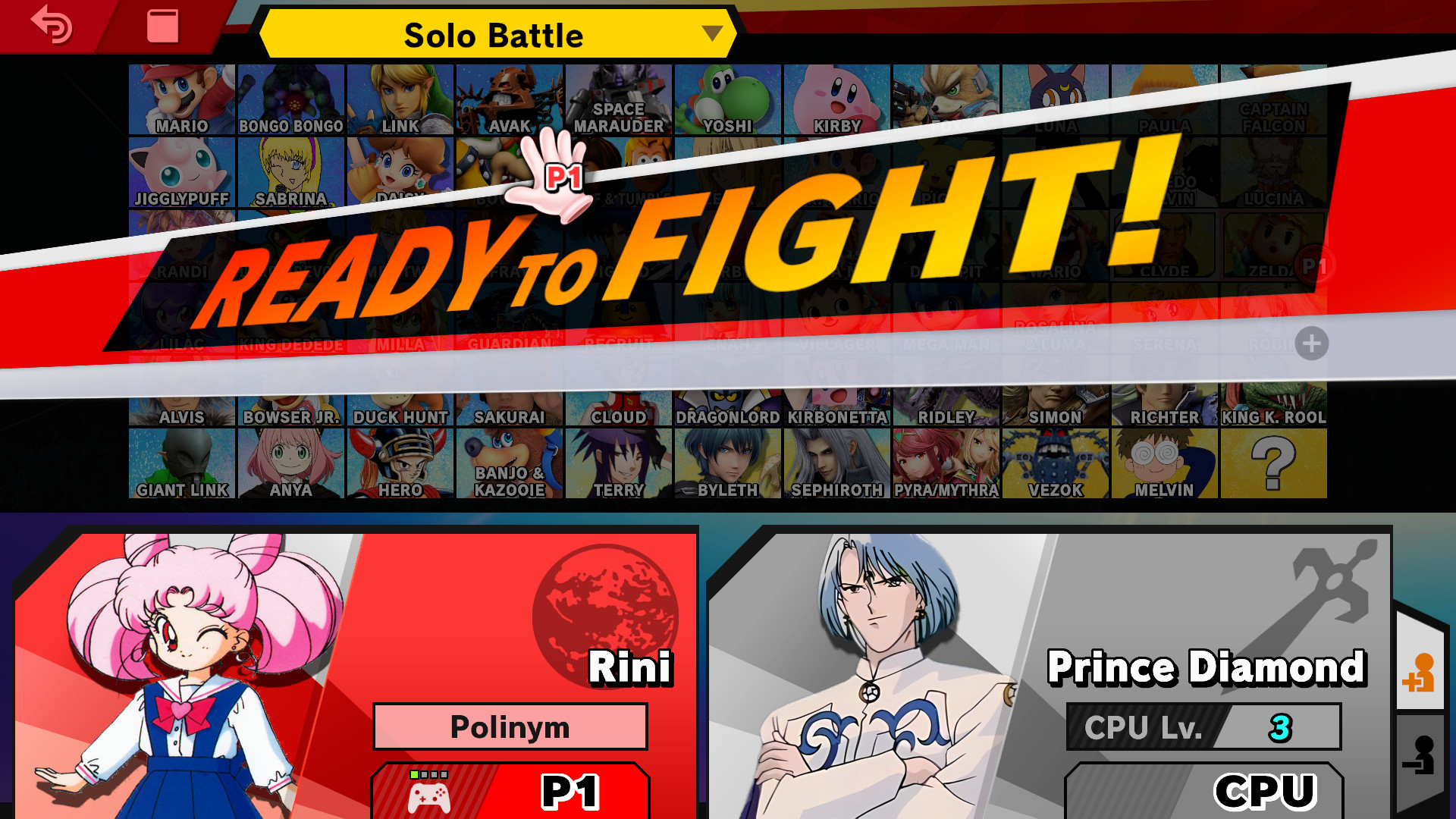 Rini (Sailor Moon) over Lucas Mod for Super Smash Bros. Ultimate | SSBU ...