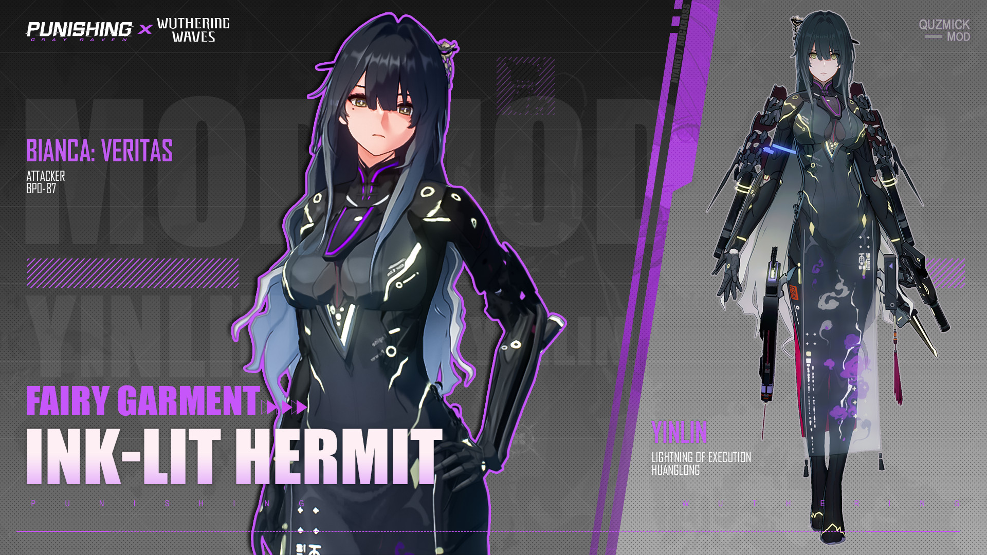 Yinlin x Bianca [PGR]-Ink Lit Hermit Mod for Wuthering Waves | WuWa Mods